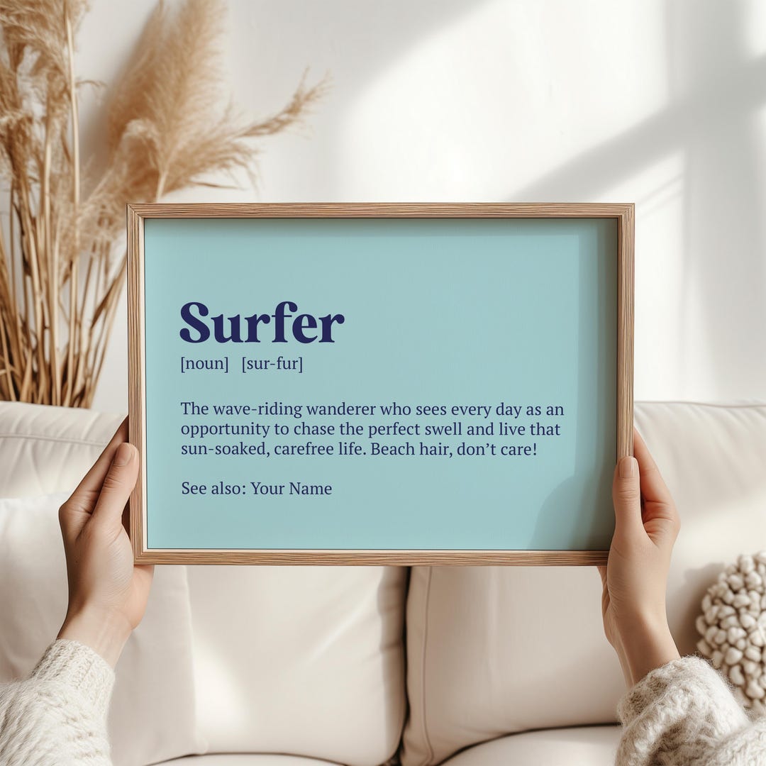 Surfer Definition Print – Fun Coastal Wall Art, Perfect for Beach ...