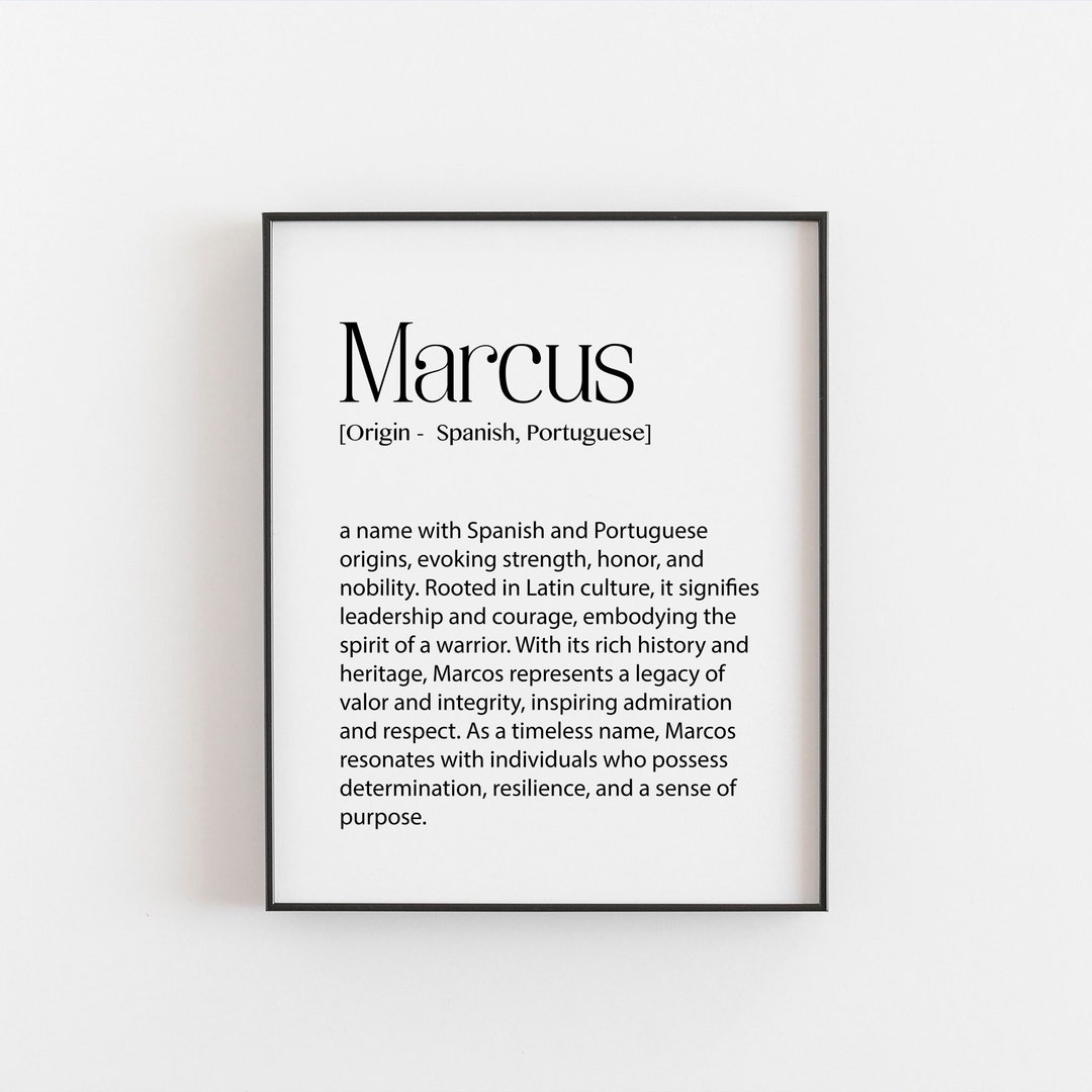 Marcus Name Meaning Print, Baby Shower Keepsake, Personalized Nursery ... Marcus Name Meaning Print, Baby Shower Keepsake, Personalized Nursery ...