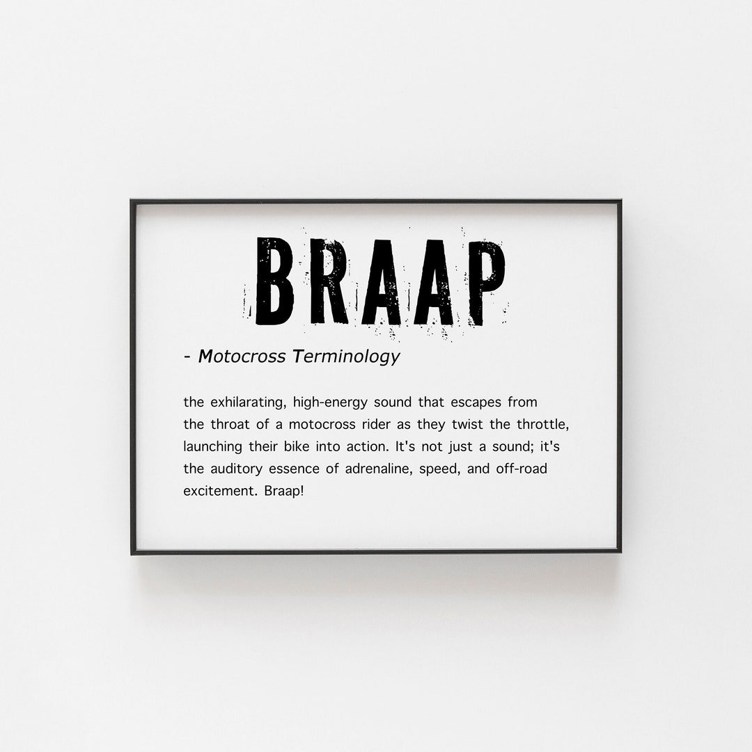 Braap Motocross Wall Art, Ideal Gift for a Motocross Fan, Lovers of ...