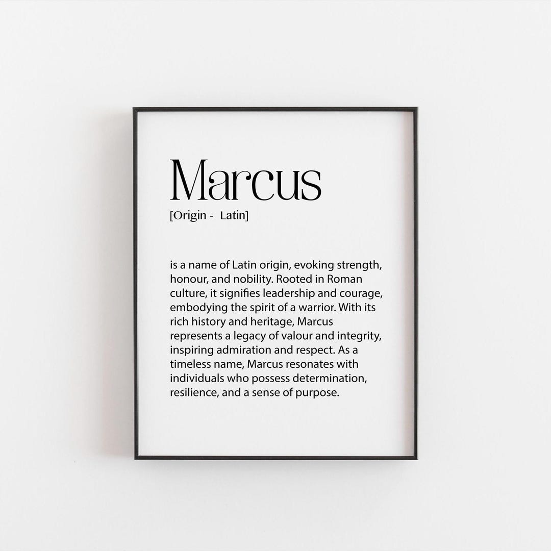 Marcus Name Meaning Print, Baby Shower Keepsake, Personalized Nursery ...