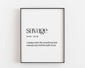 Savage Definition Savage Poster Boss Man Cheap Dorm Decor - Etsy
