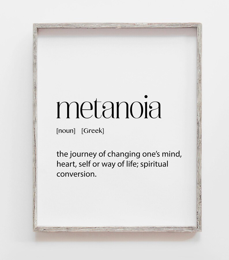 Metanoia Wall Art Prints Greek Gift Definition Poster - Etsy UK