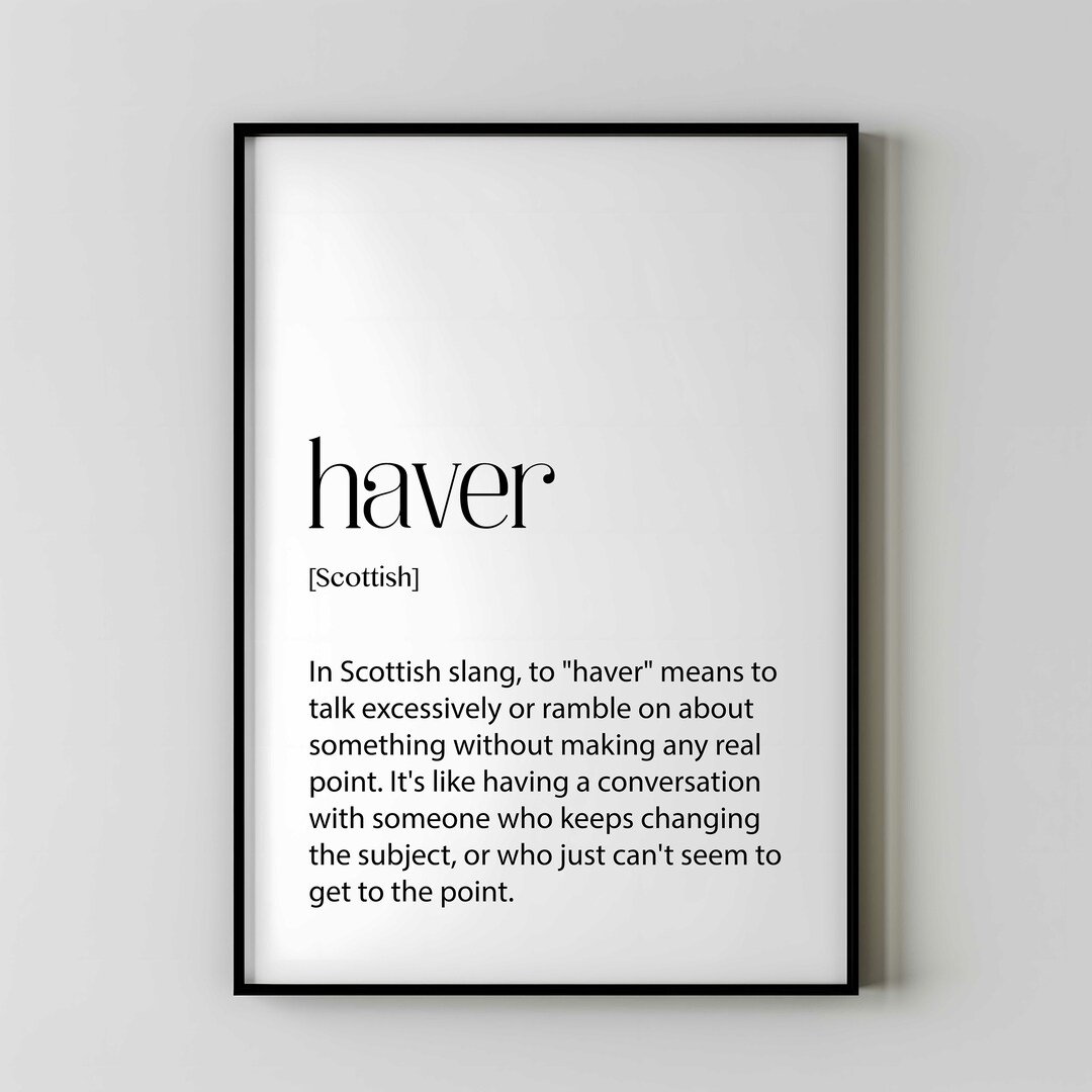 Haver Scottish Slang Print Wall Art for Scottish Lovers, Wall Gifts for ...