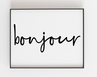 French Bonjour Sign | Etsy