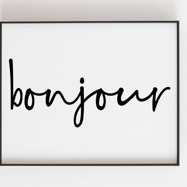 Bonjour Print - Etsy