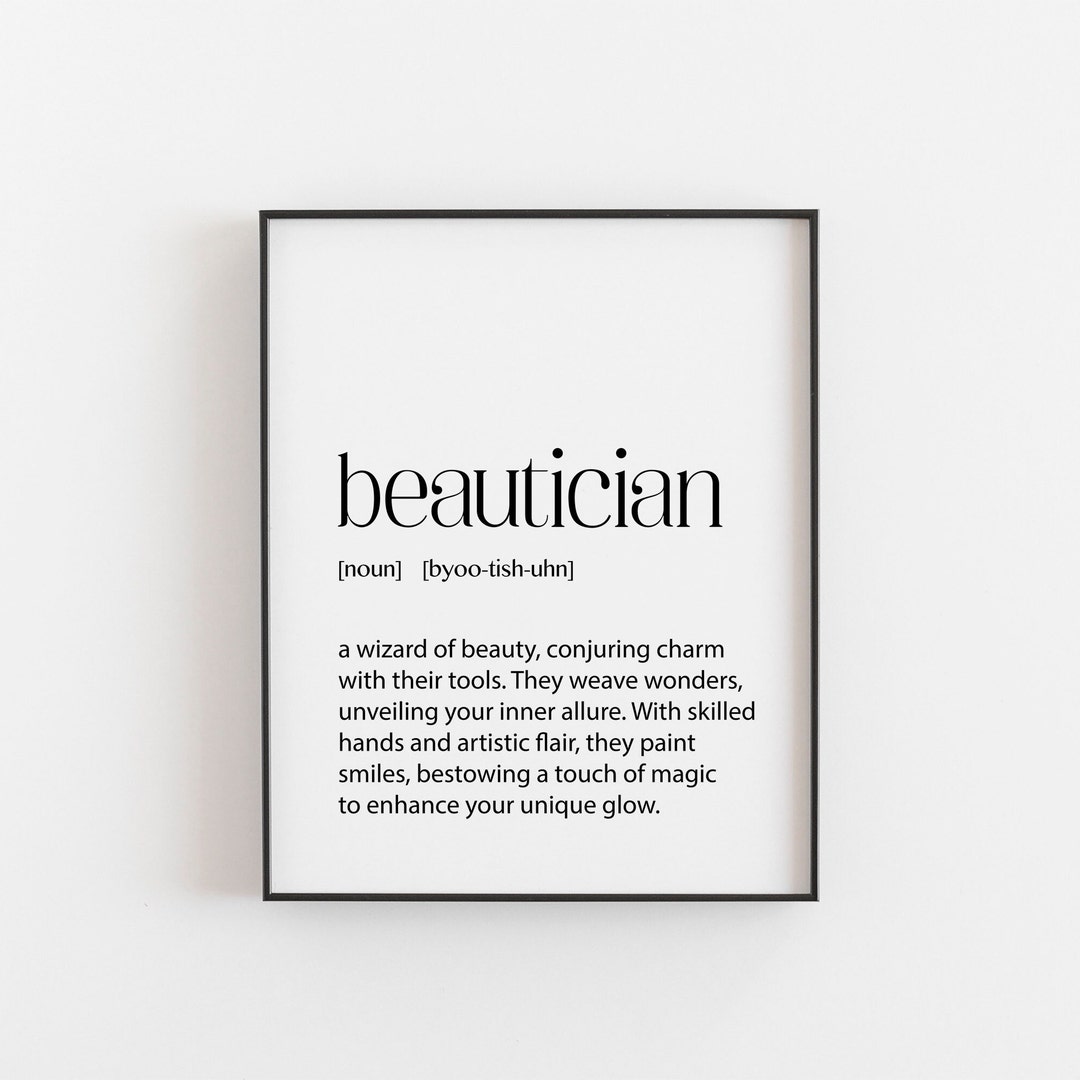 Beautician Gift, Beauty Salon Decor, Definition Print, Cosmetologist ...