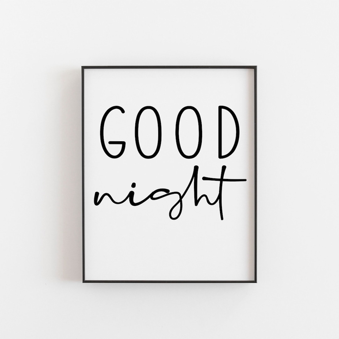 Good Night Print, Good Night Poster, Wake up Poster, Good Morning Art ...