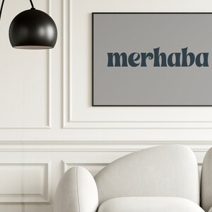 Merhaba Print, Turkish Prints, Bold Wall Art, Turkey Wall Art, Hello ...
