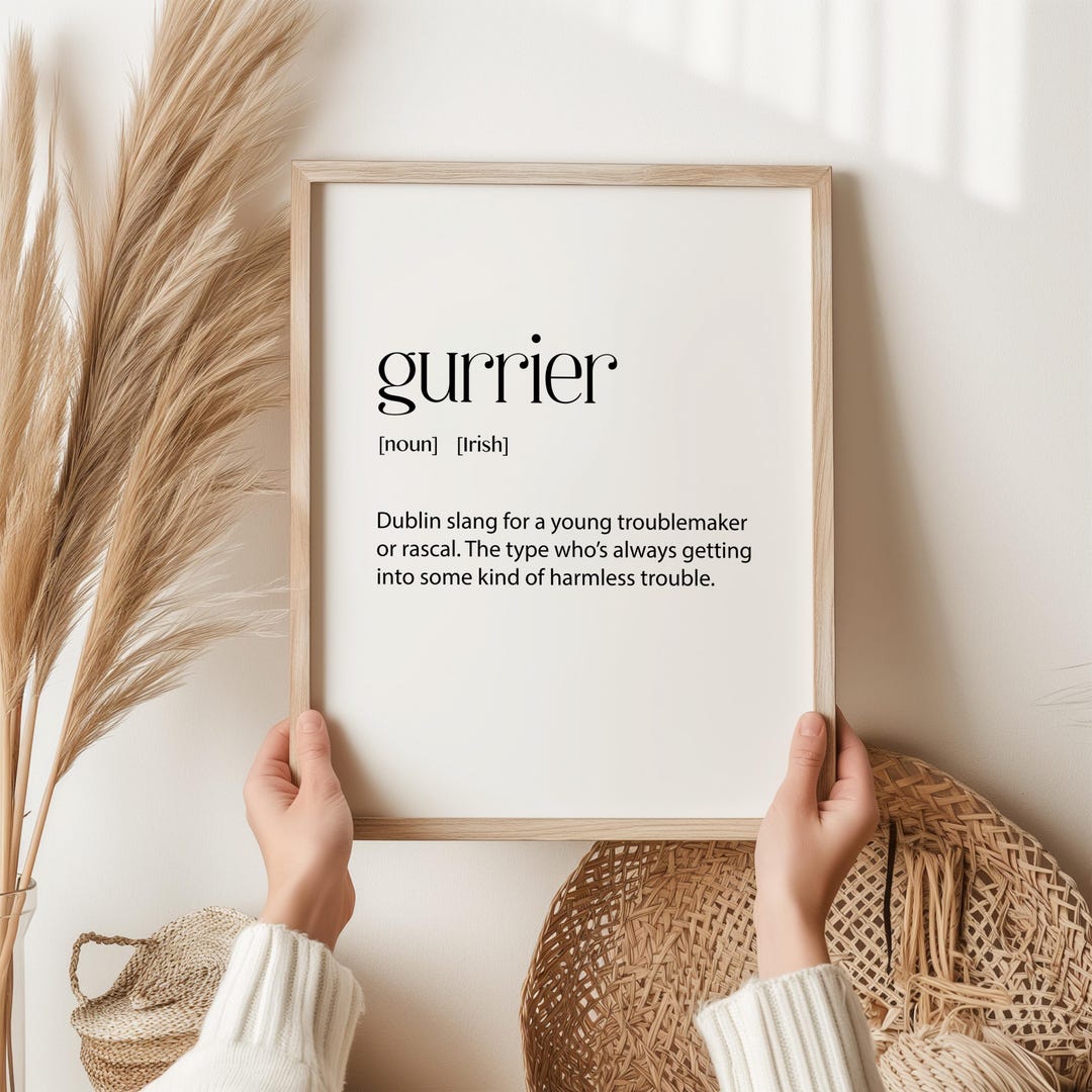 Gurrier Definition Print | Irish Slang Wall Art | Funny Dublin Word ...