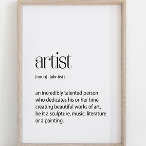 Artist Gift Artist Definition Musician Gift Writer Gift | Etsy