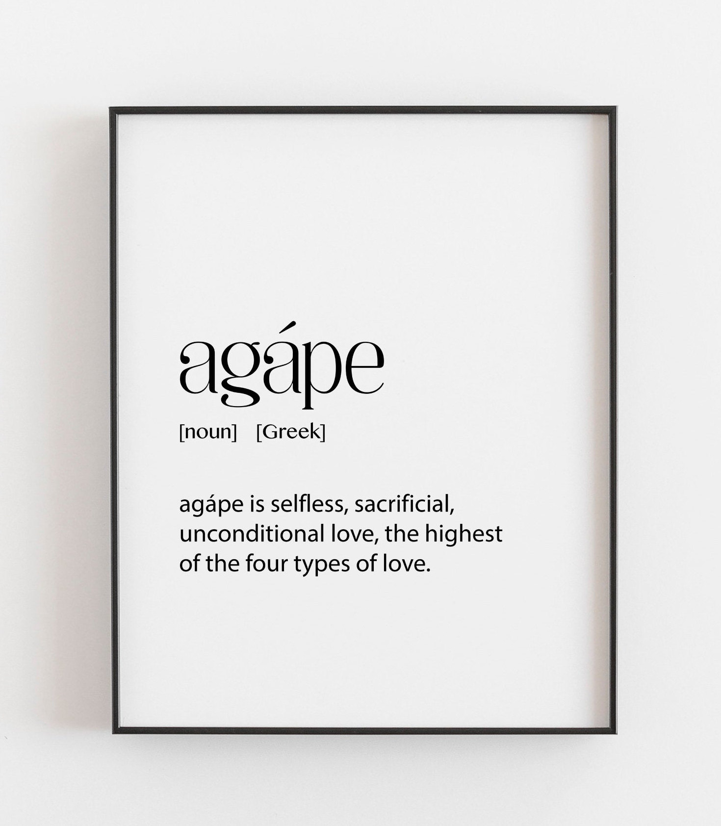 Greek Art Agape Definition Greek Poster Greek Wall Art | Etsy