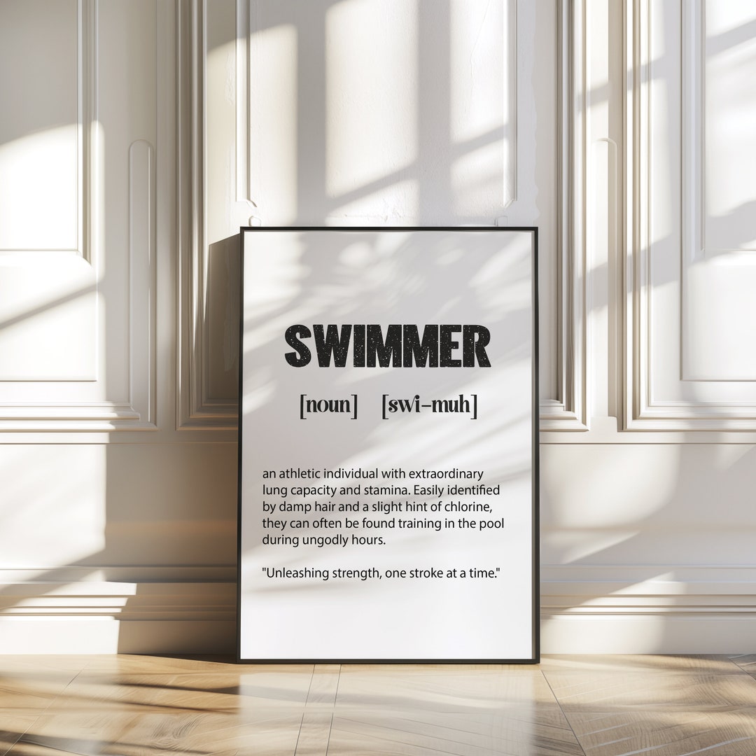 Swimming Print, Definition Print, Swimmer Gift. Wall Art for Swimmers ...