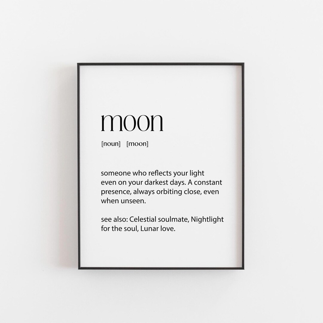 Moon Definition Print – Celestial Wall Art | Romantic Gift Poster ...