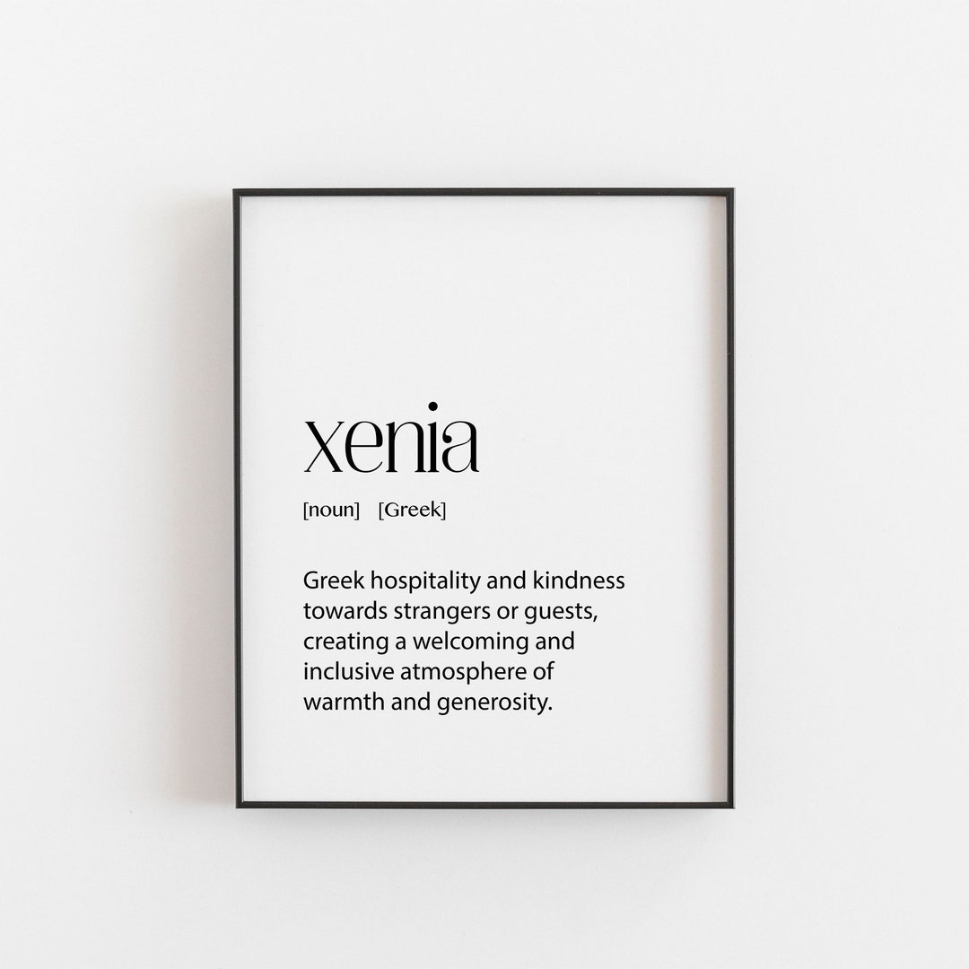 Greece-inspired Xenia Greek Definition Print Unique Gift - Etsy