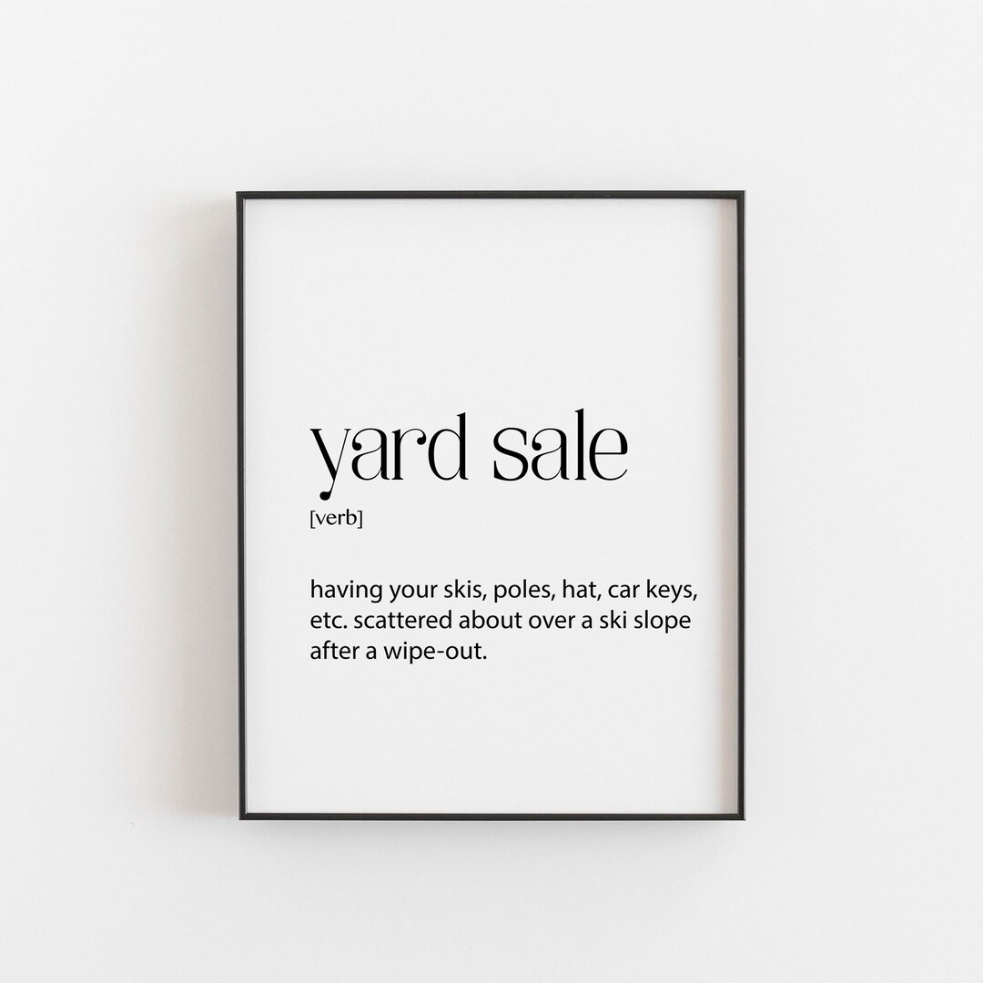 Ski Gift, Skier Gift, Yard Sale Definition, Printable Decor ...