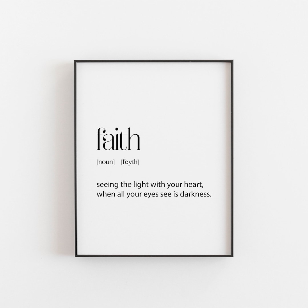Religious Gift, Wall Art, Faith Poster, Faith Definition, Religious ...
