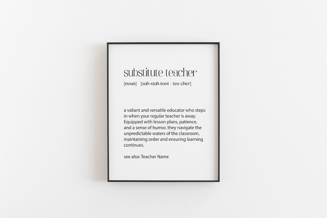Substitute Teacher Gift Print, Substitute Teacher Appreciation and ...