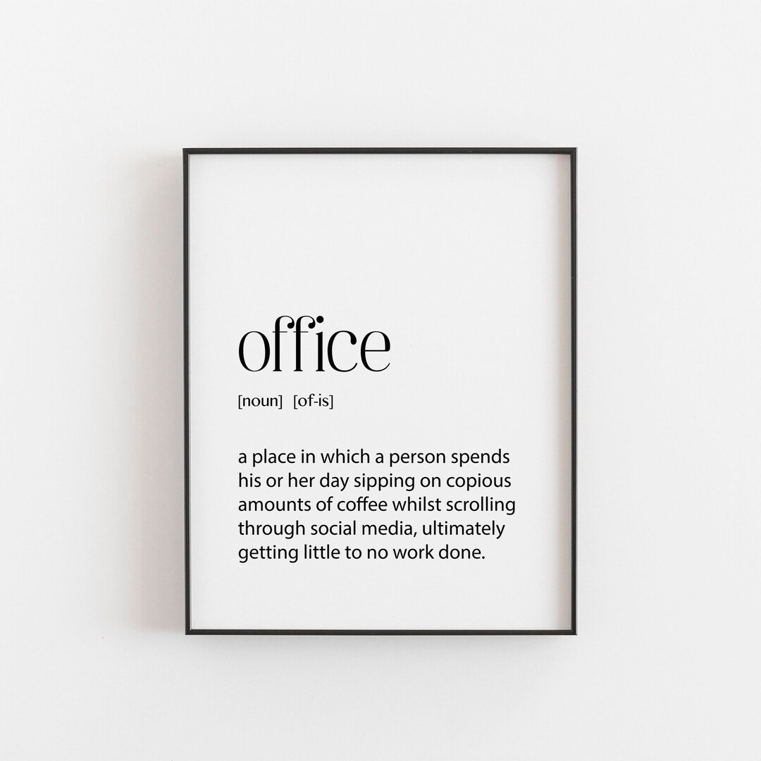 Office Definition Print Digital Download Funny Coffee Quote Humorous ...