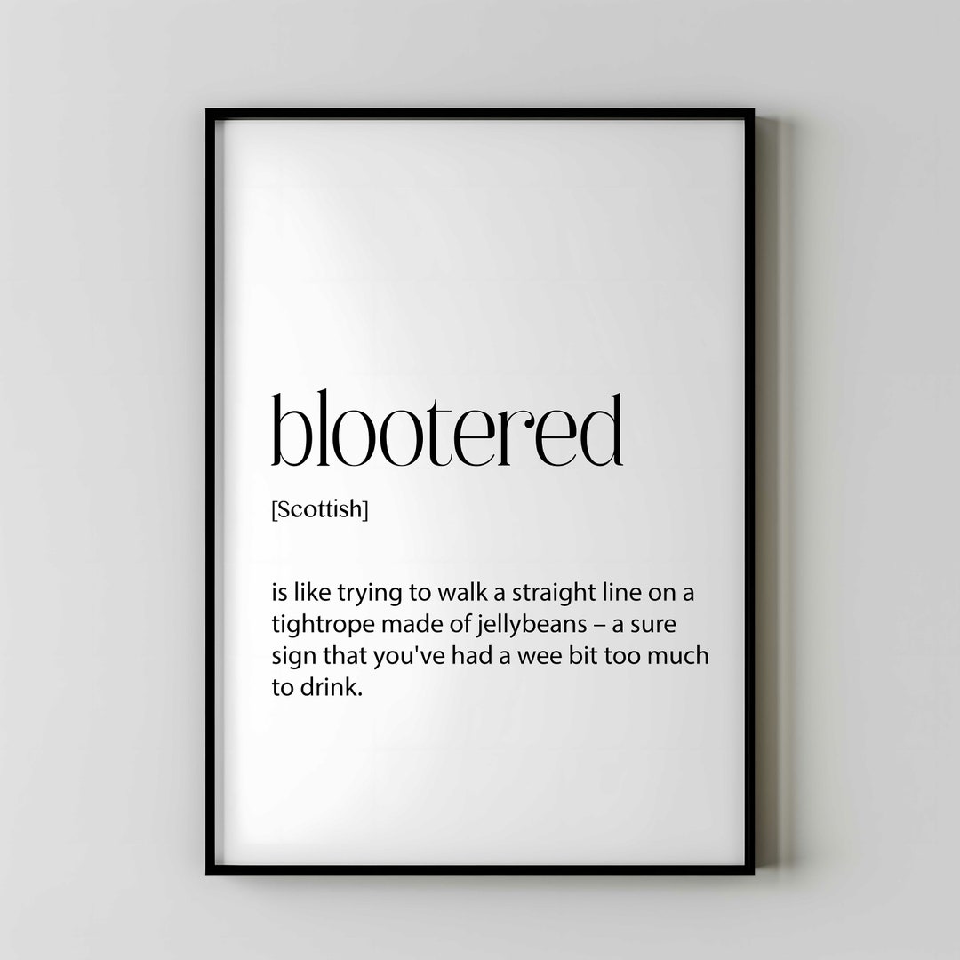 Scottish Print Blootered Definition, Scots Print, Minimalist Art ...