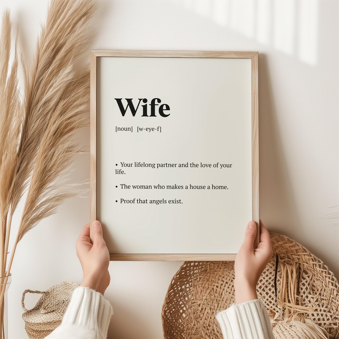 Wife Definition Print – Funny and Loving Wall Art for Her, Romantic ...
