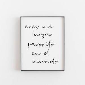 Romantic Wall Art - 'eres Mi Lugar Favorito' - You Are My Favourite ...