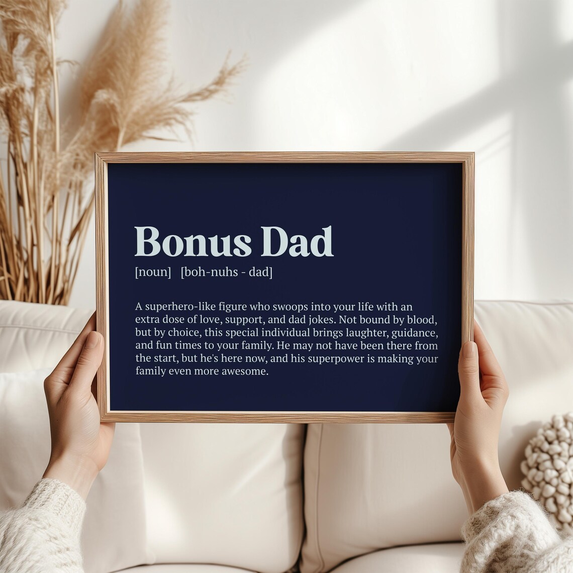 Bonus Dad Definition Wall Art Print - Heartwarming Fathers Day ...