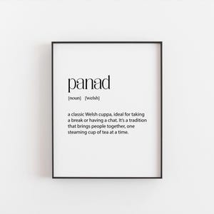 Panad Definition Print | Welsh Poster | Definition Print | Cuppa Tea ...