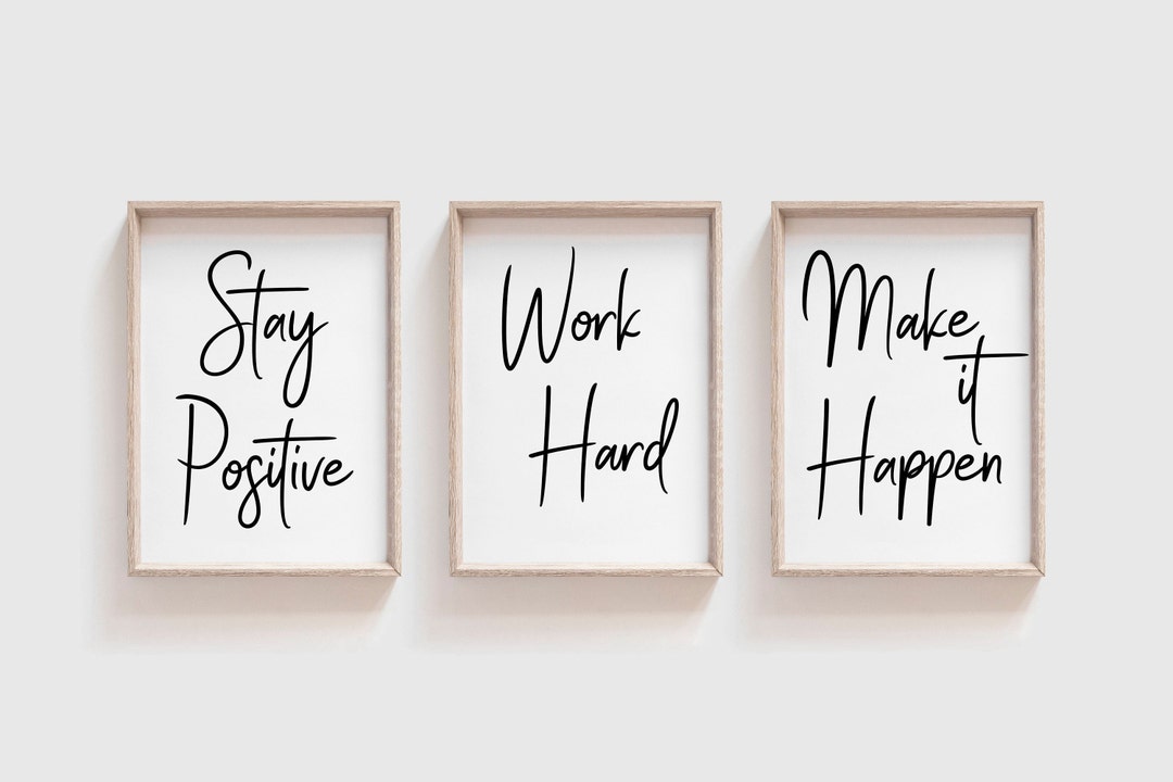 Set of 3 Wall Art, Motivational Posters, Set of 3 Prints, Printable ...