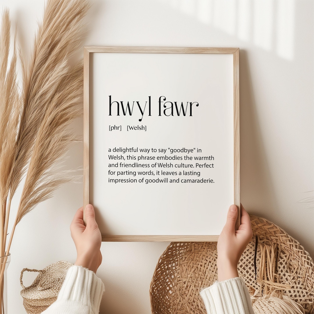 Hwyl Fawr Definition Print - Welsh Farewell Saying - Unique Home Decor ...