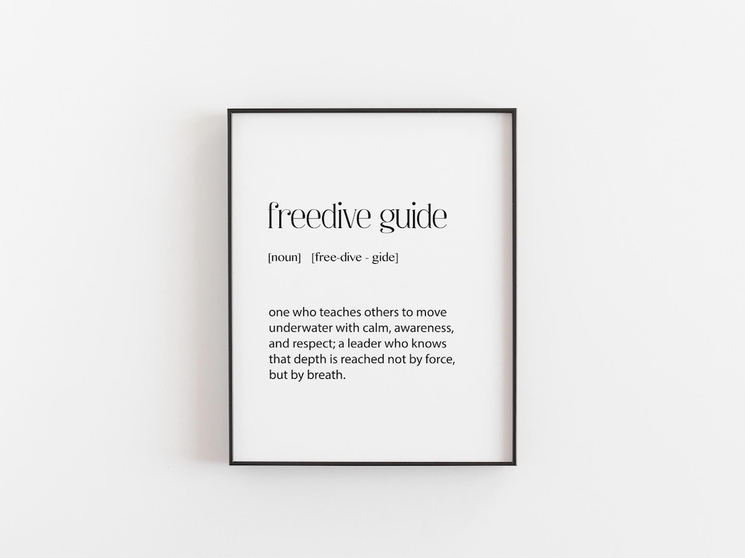 Freedive Guide Definition Print | Minimal Ocean Wall Art | Freediver ...