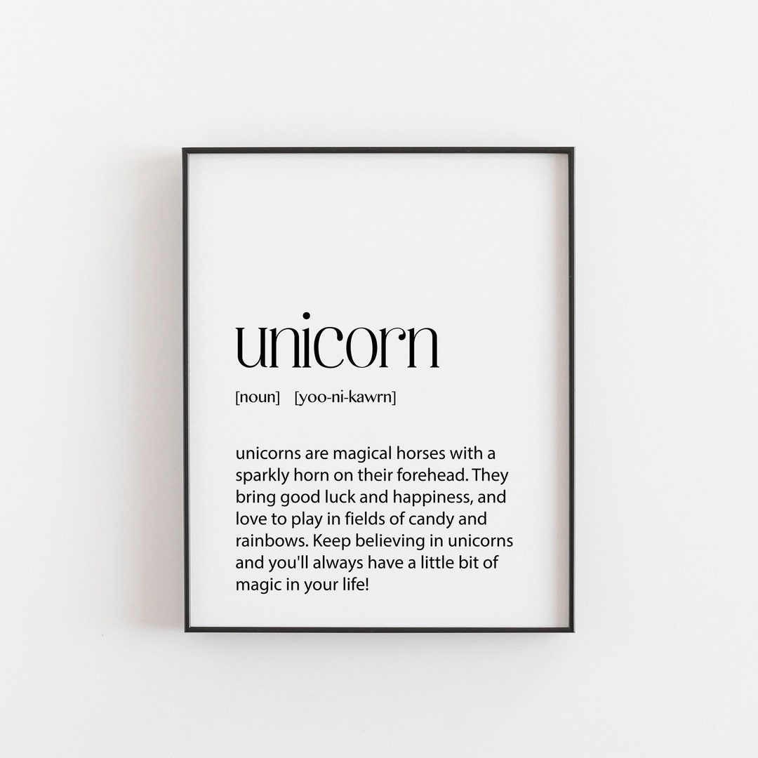 Unicorn Definition Art Print Digital Download Perfect for - Etsy