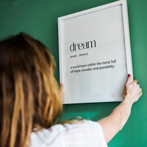 Dream Definition Print - Inspirational Wall Art for Creatives ...