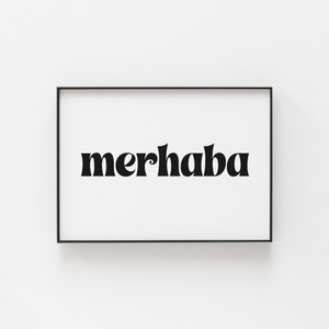 Merhaba Print, Turkish Prints, Bold Wall Art, Turkey Wall Art, Hello ...