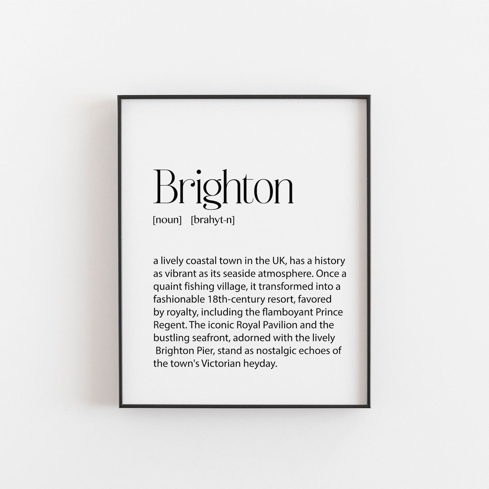 Brighton Definition Print, Entryway Print, UK Seaside Print, Brighton ...