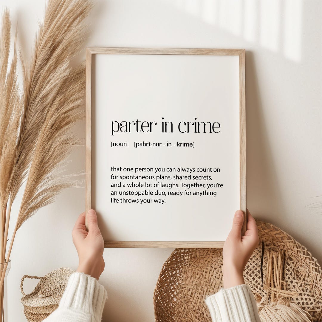 Partner in Crime Definition Print | Unique Christmas Gift for Best ...