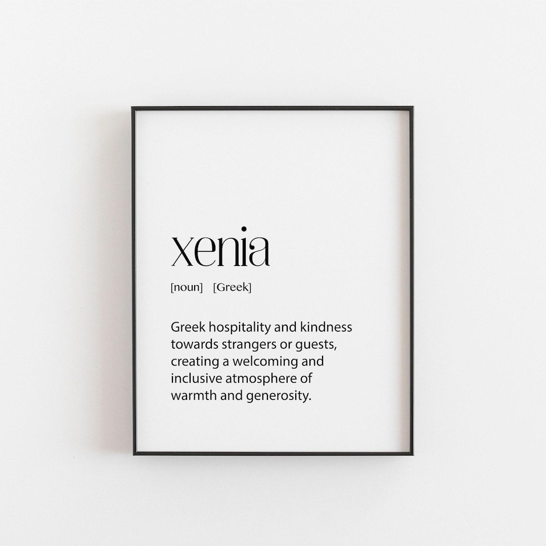Greece-inspired Xenia Greek Definition Print | Unique Gift Idea | Greek ...