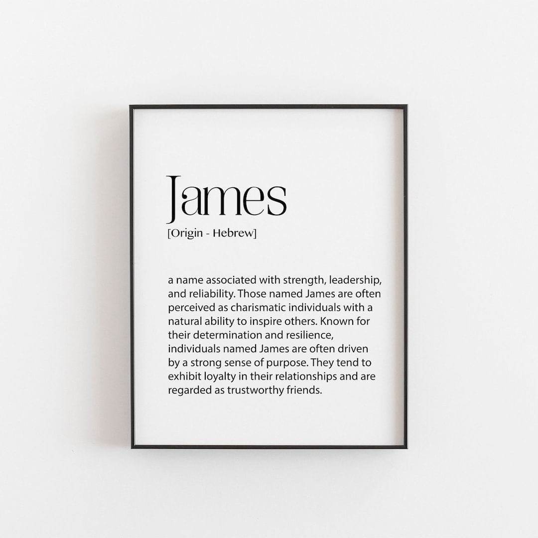 James Name Meaning Print, Meaningful Decor for James, Bedroom or ...