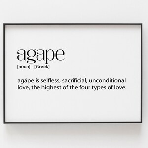 Greek Art Agape Definition Greek Poster Greek Wall Art - Etsy