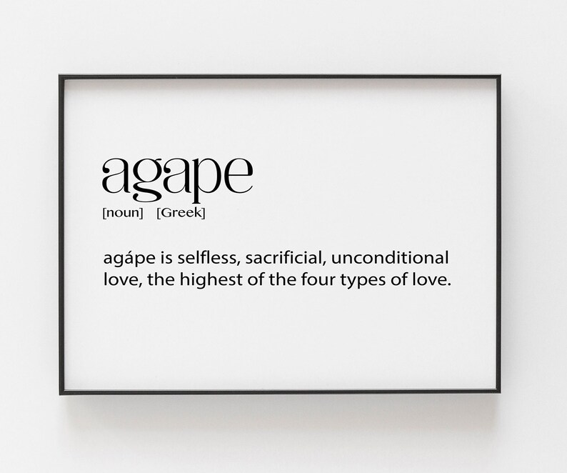 Greek Art Agape Definition Greek Poster Greek Wall Art - Etsy