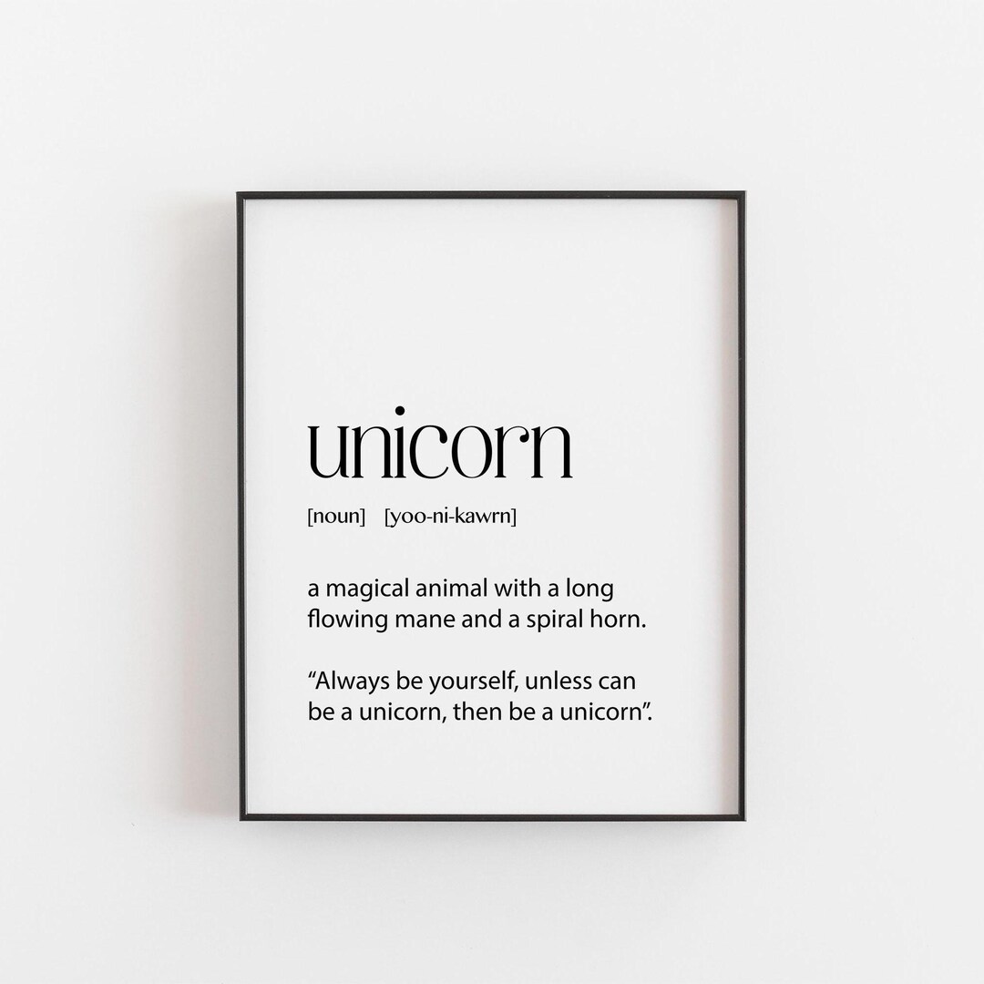 Unicorn Definition Print for Kids Room, Cute Nursery Wall Art ...