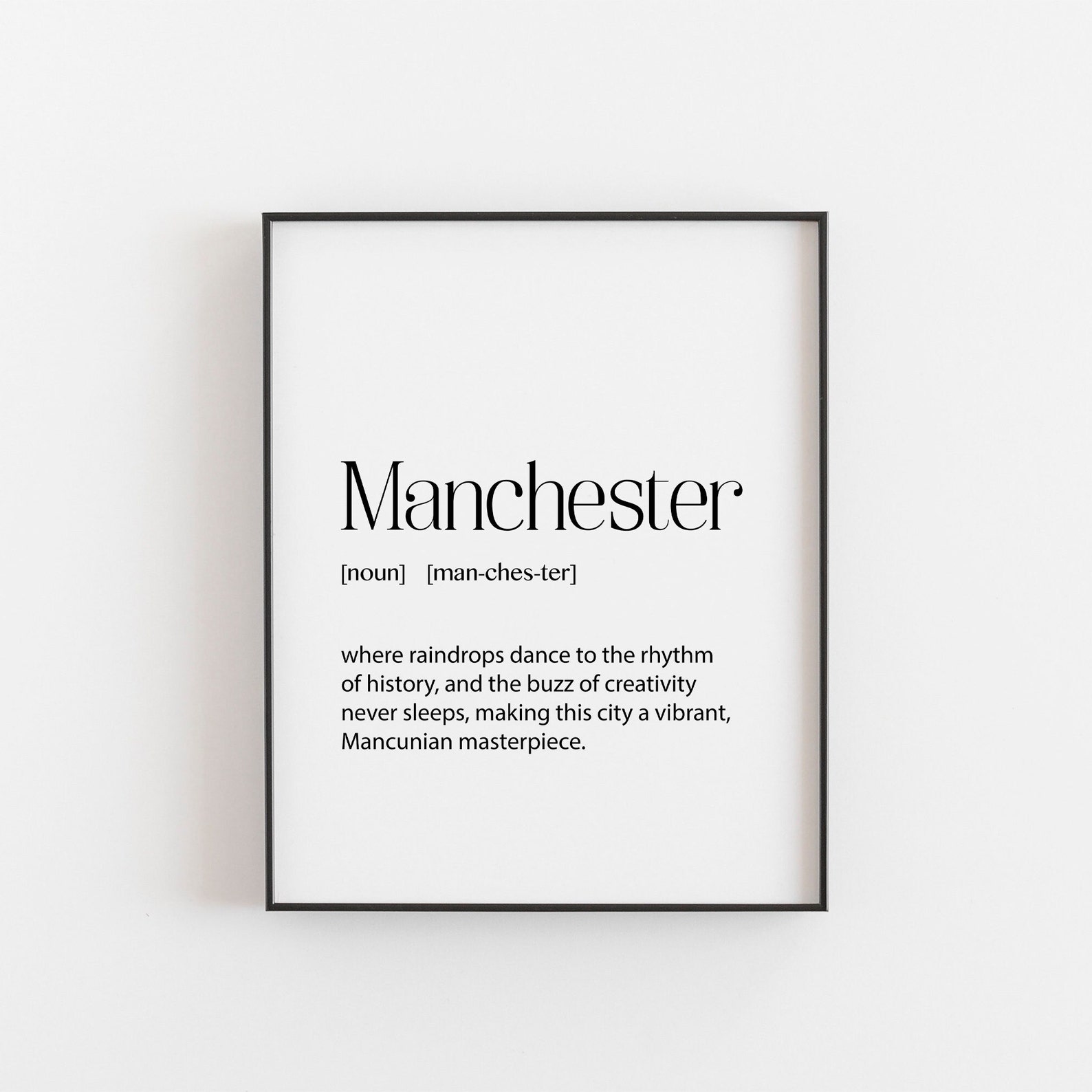 Manchester Definition Print, Manchester, City Prints, Gift for People ...