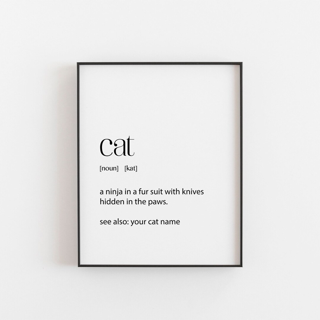 Personalized Cat Definition Print: Custom Name - Purrfect Wall Art for ...