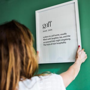 Gaff Definition Print Irish Slang for Home Funny Irish Wall Art ...