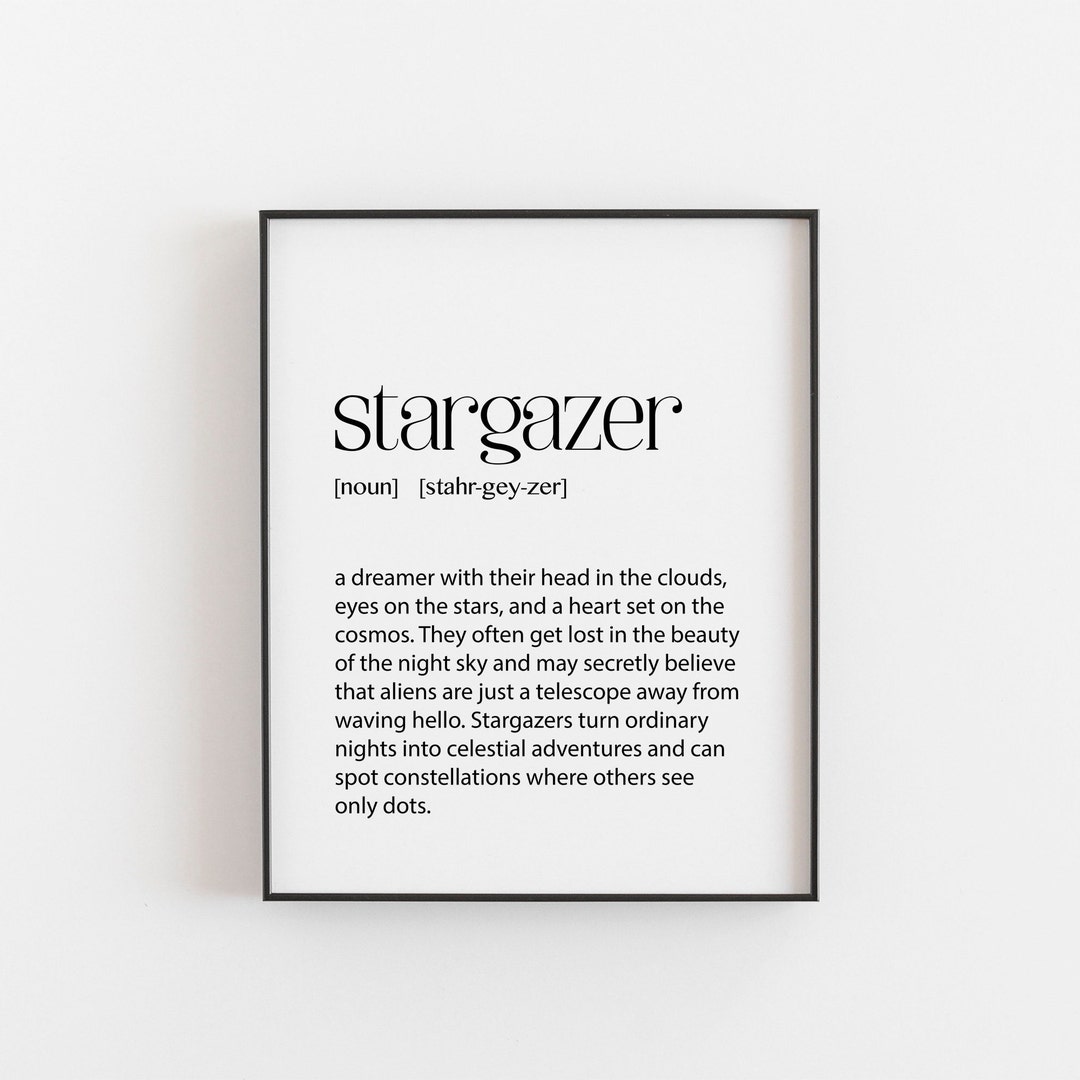 Stargazing Poster, Dictionary Poster, Stargazer Gift, Lover of Stars ...