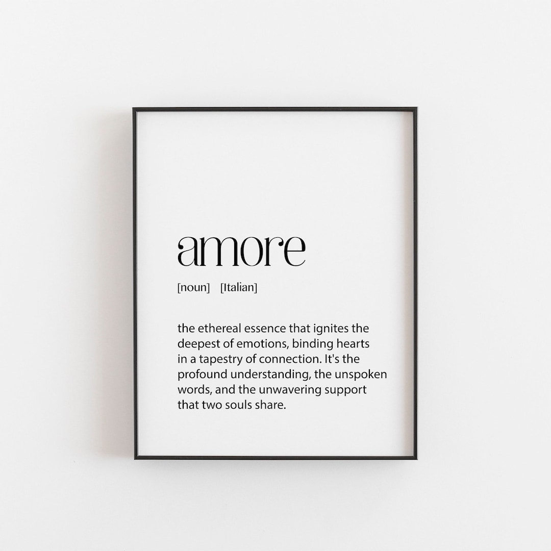 Italian Amore Print - Love Definition Wall Art - Romantic Decor for ...