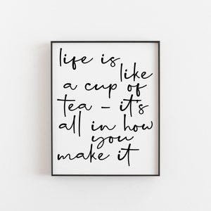 Tea Quote Print Inspirational Wall Art for Kitchen Decor - Etsy