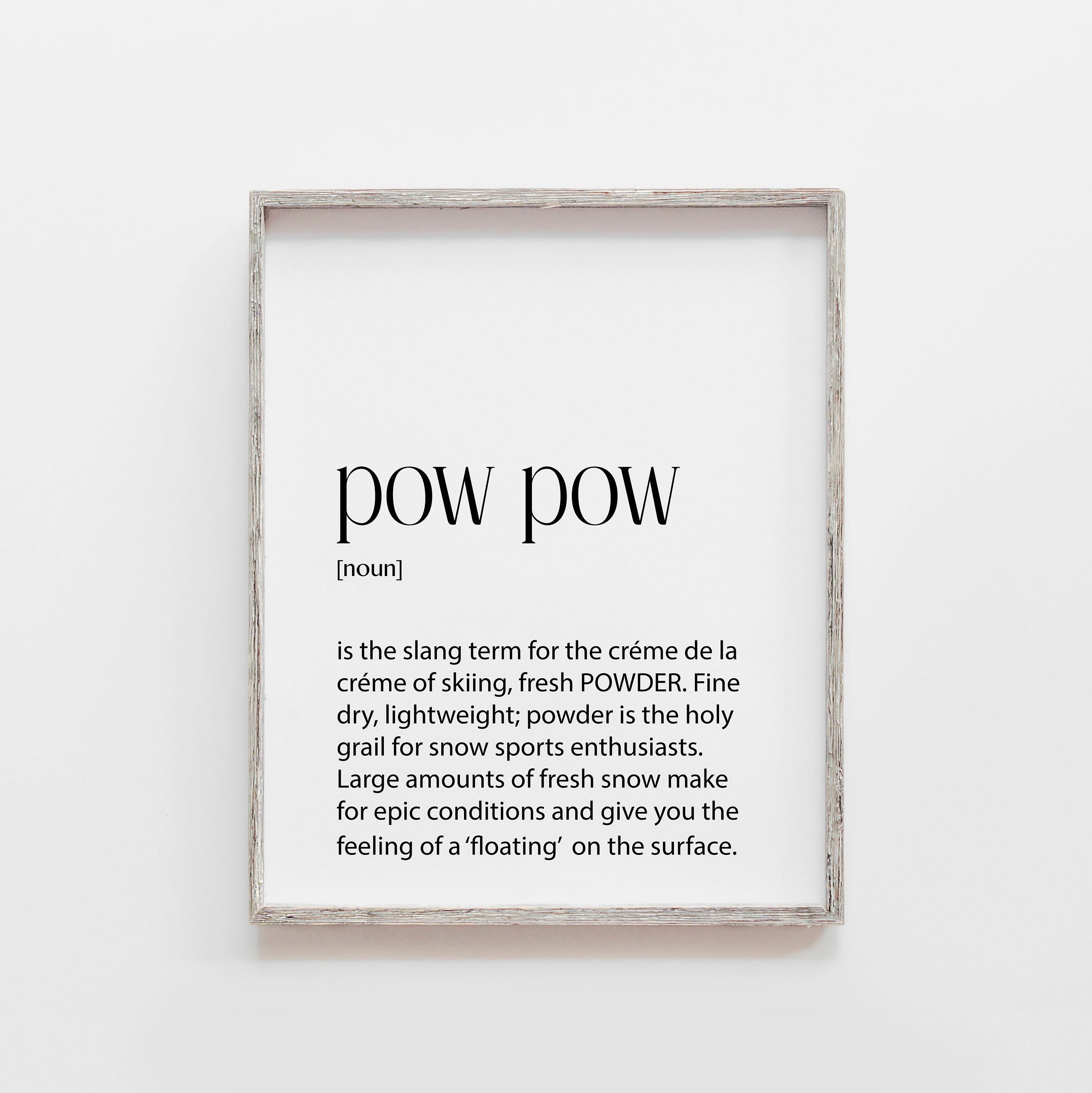 Pow Pow Skier Gift Ski Gift Skiing Gift Wall Art Home | Etsy