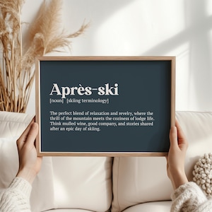 Après-ski Wall Art Print – Skiing Definition Poster, Cozy Winter Lodge Decor, Christmas Gift for ...