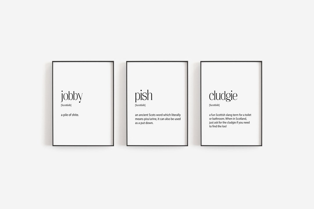 Scottish Poster Prints - Set of Scottish Prints - Scotland Slang - Gift ...