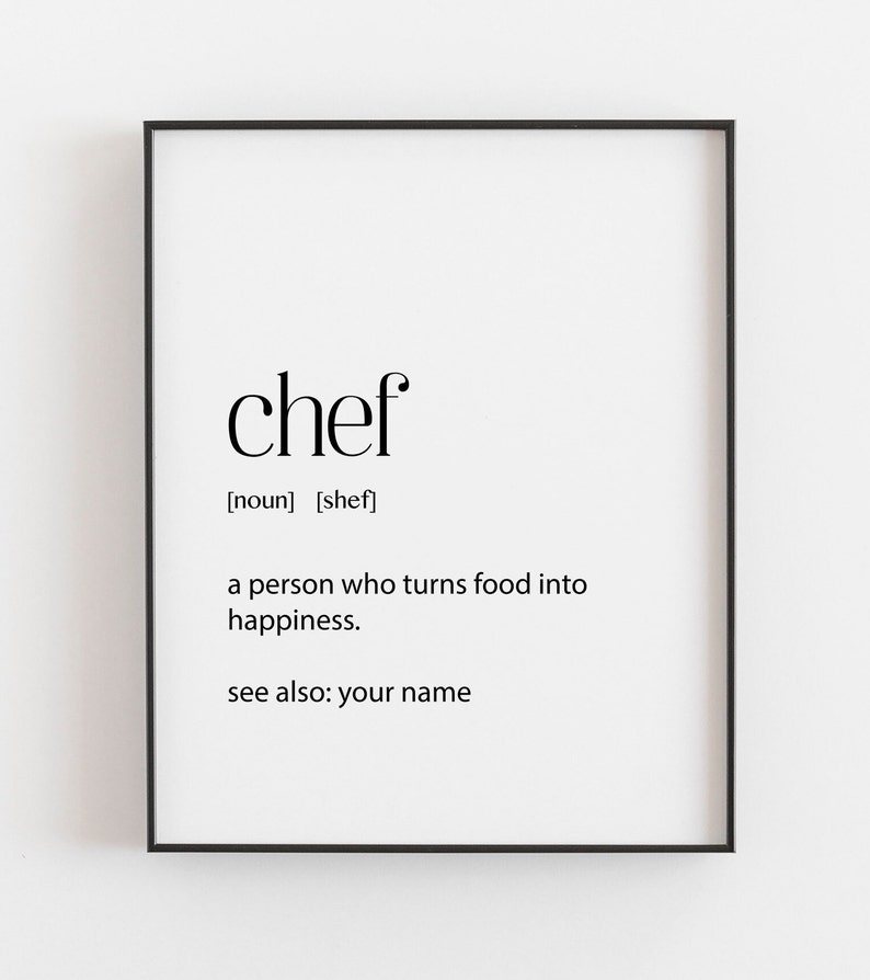 Chef Gift Chef Personalised Gift Chef Wall Art - Etsy UK
